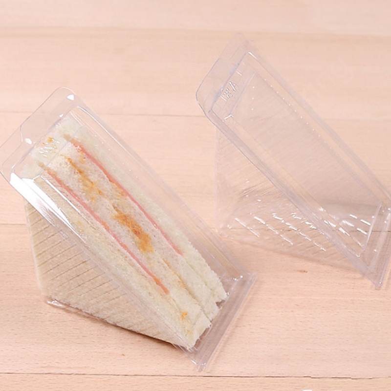 Transparent disposable plastic triangle cake sandwich blister clamshell ...