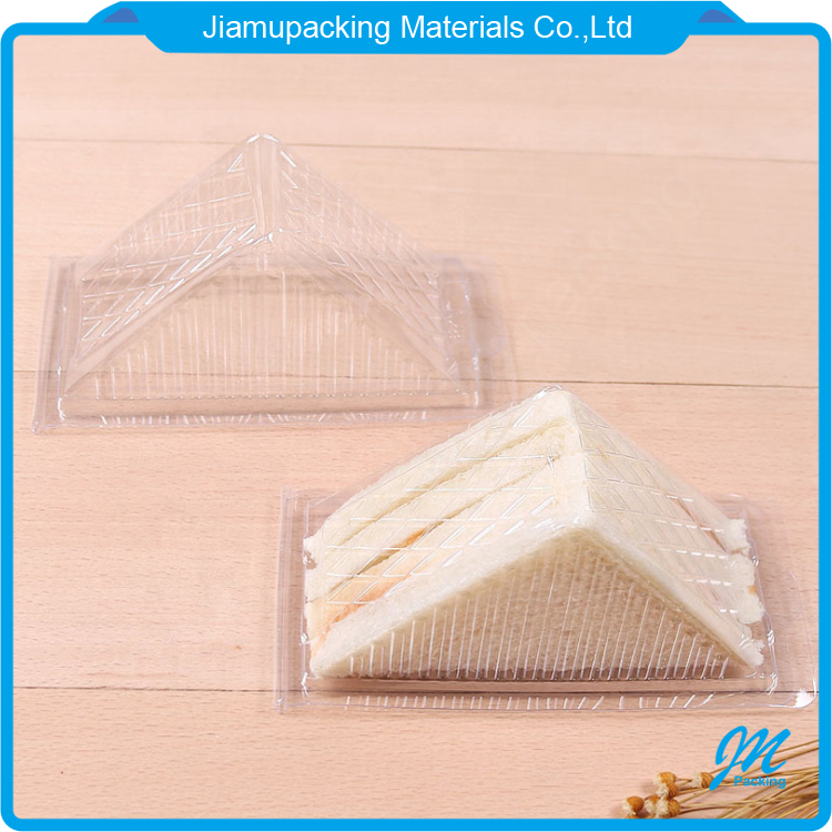 Transparent disposable plastic triangle cake sandwich blister clamshell ...