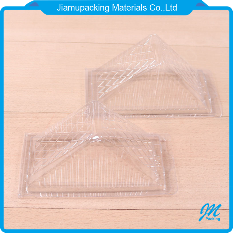 Transparent disposable plastic triangle cake sandwich blister clamshell ...